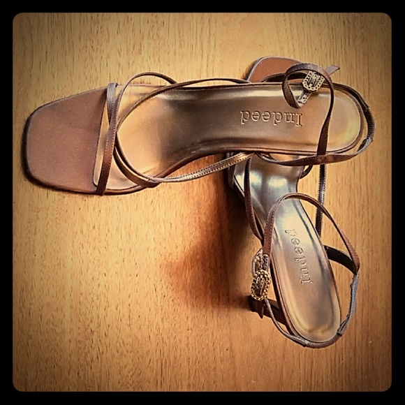 Shoes | Copper Satin Strappy Heels | Poshmark